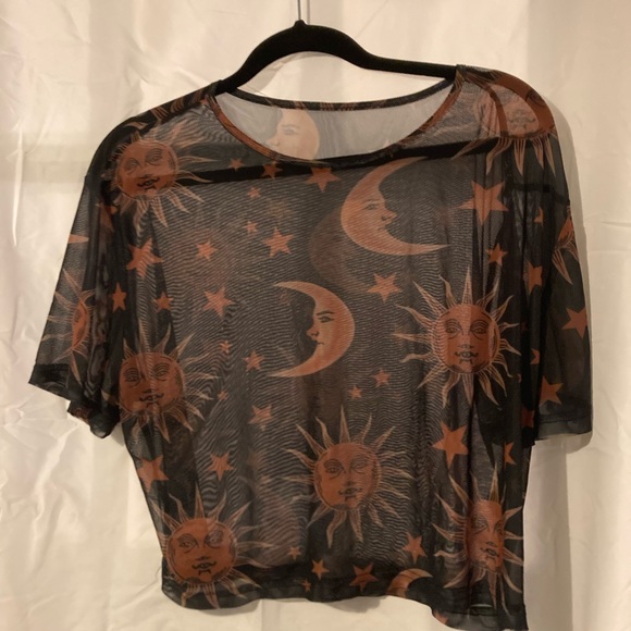 Tops | Sun And Moon Mesh Top | Poshmark